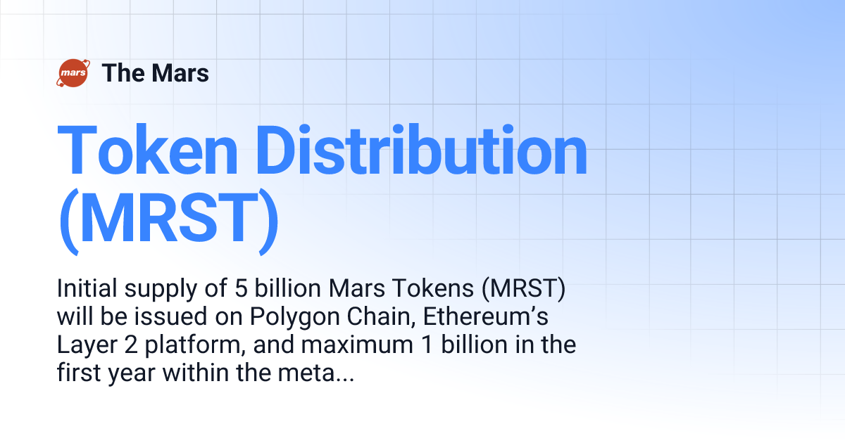 Token Distribution (MRST) | The Mars